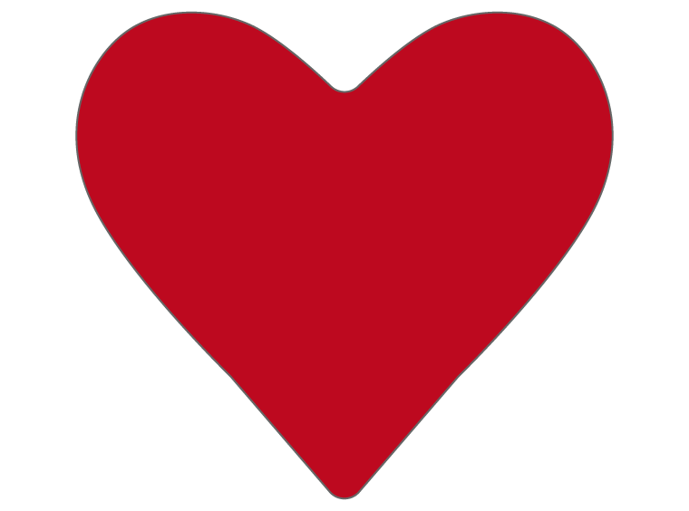 Narrow Cherry Red Heart